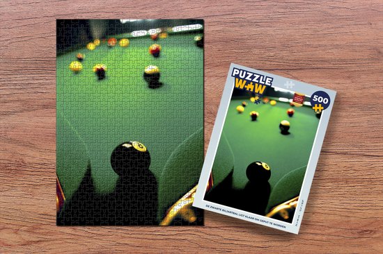 Puzzel De zwarte biljartbal ligt klaar om geput te worden - Legpuzzel ...