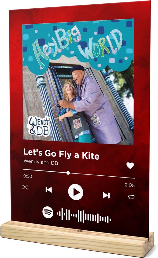 Songr Spotify Muziekbordje - Let's Go Fly a Kite - Wendy and DB - 20x30 ...