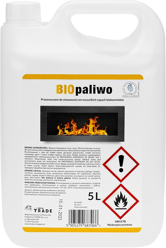 Bio ethanol vloeistof - 25 liter - 5 x 5 liter - bio ethanol - jerrycan ...