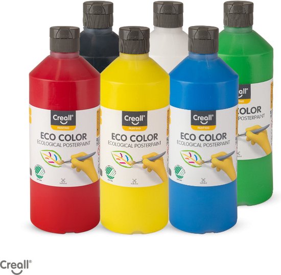 Plakkaatverf Ecocolor 6 kleuren 500 ml | bol.com