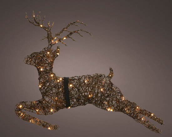 Led hert l5b81h69cm-36 lampjes bruin/warm wit - Lumineo | bol