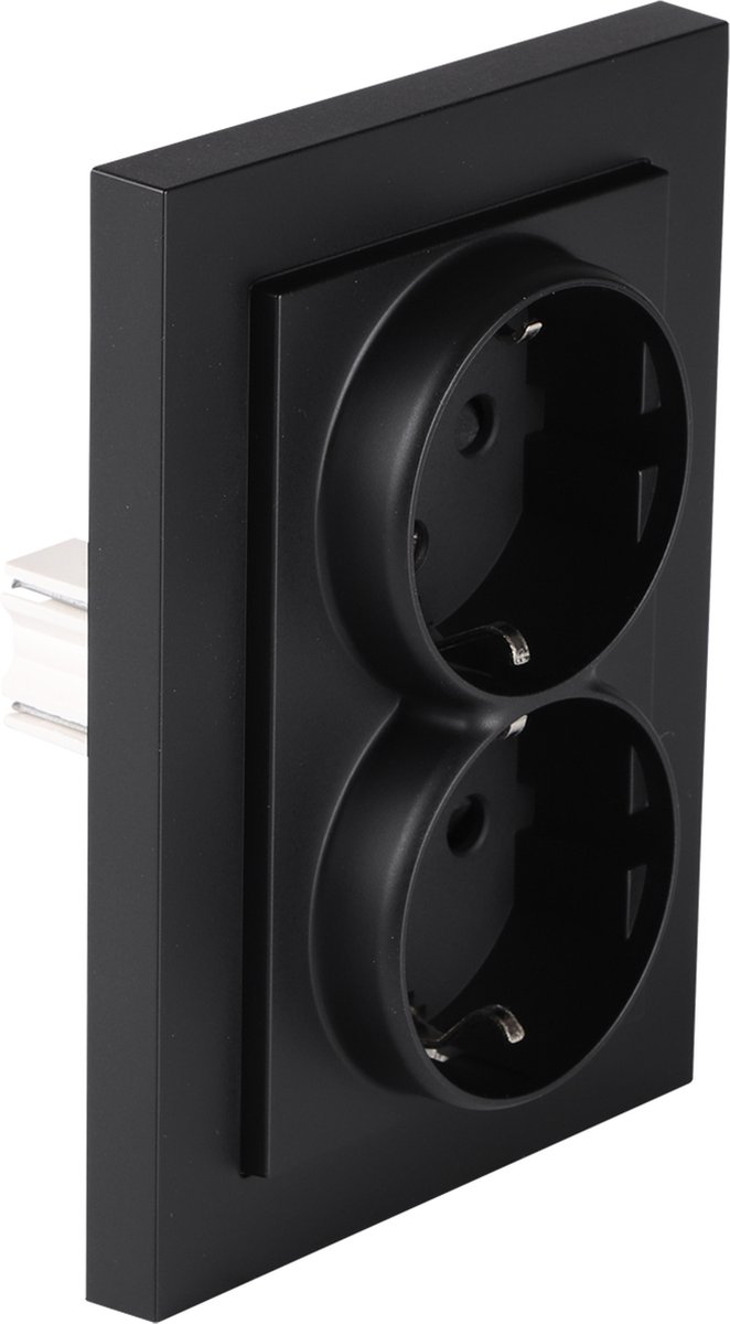 Q-Link S-Line contactdoos 2-voudig -inbouw - randaarde - zwart | bol.com
