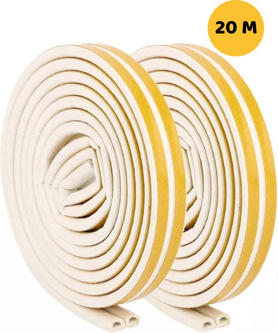 Tochtstrip 20 meter - Zelfklevend - Voor Ramen en Deuren - Tochtband ...