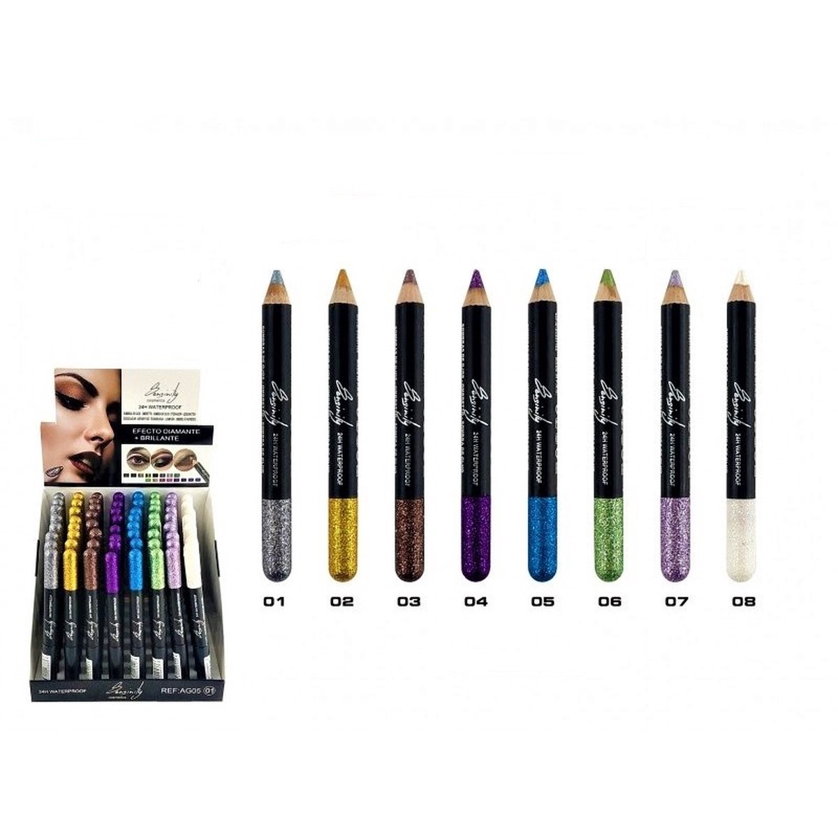 Sensinity - Glitter Oogschaduw Potlood - Zilver Glitter - Nummer 01 - 1 ...