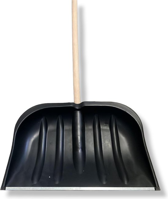 Schep-sneeuw- metaal-strip- Houten steel - 130 cm- 1 stuk | bol