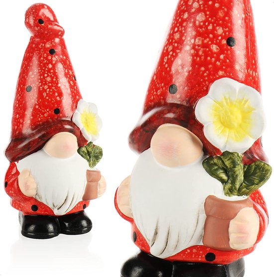 2x kabouters in schattig design - tuinkabouter voor lentedecoratie en ...