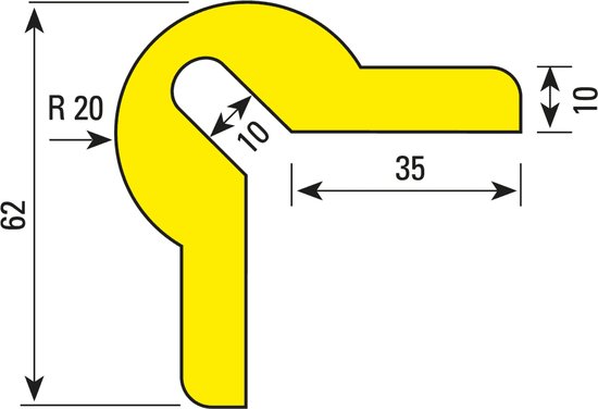 Knuffi stootrand type Y hoekprofiel Zwart | bol