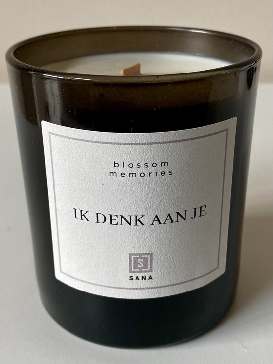 SANA Herdenkingskaars - Geurkaars - Zwart - IK DENK AAN JE - 30 ...