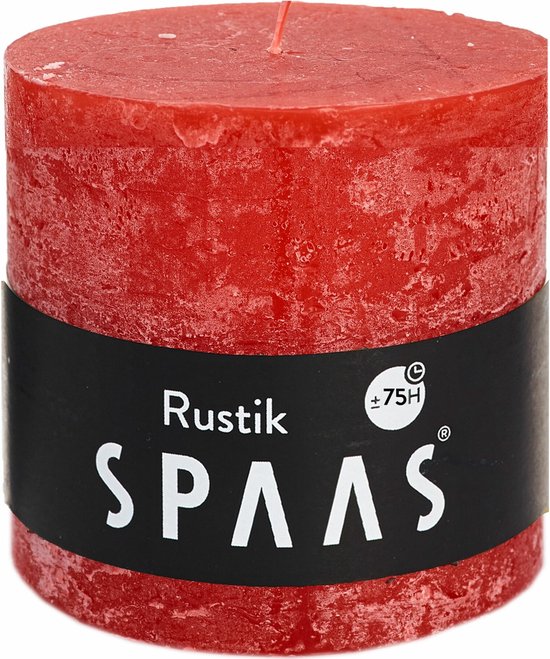 SPAAS Kaarsen - Rustieke kaars 10cm - Paasdecoratie - Rood 4 stuks ...