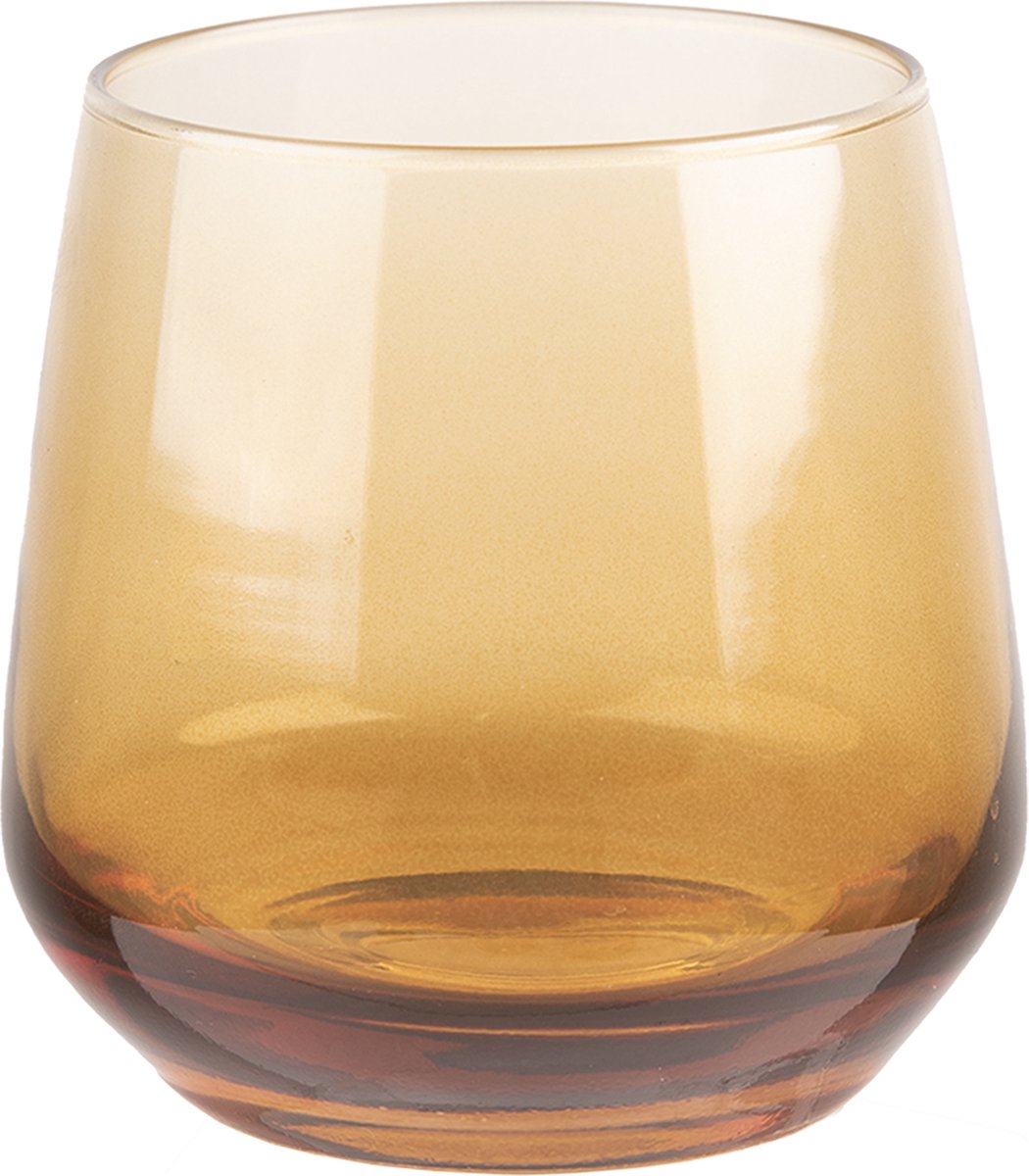 Clayre & Eef Waterglas 310 ml Bruin Glas Drinkbeker Drinkglas | bol.com