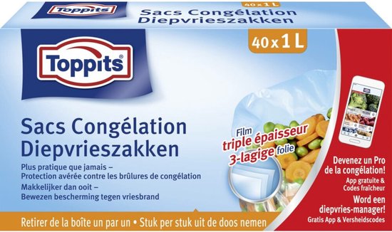 3x Toppits Diepvrieszakjes 1 liter 40 stuks | bol