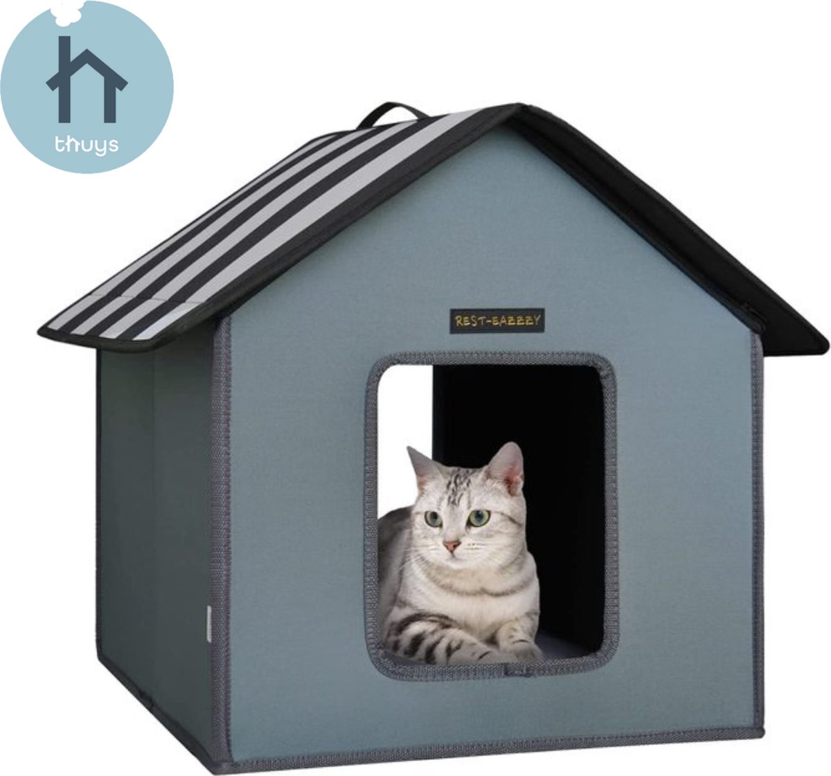 Kattenhuis voor Buiten - van Kattenhuizen - Opvouwbaar Huisdierenhuis ...