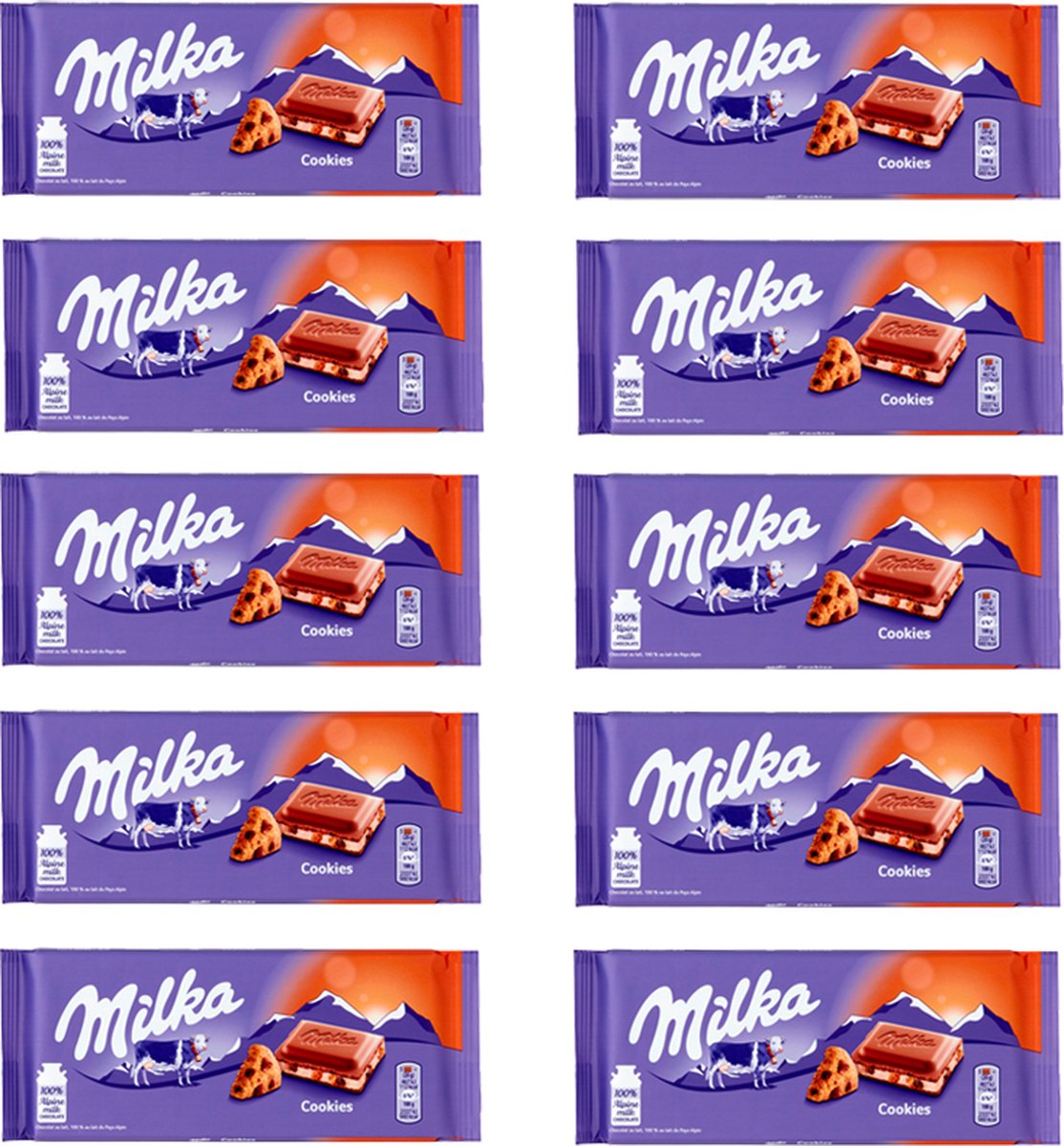 Milka tablet melkchocolade met cookies vulling - 100g x 10 | bol.com