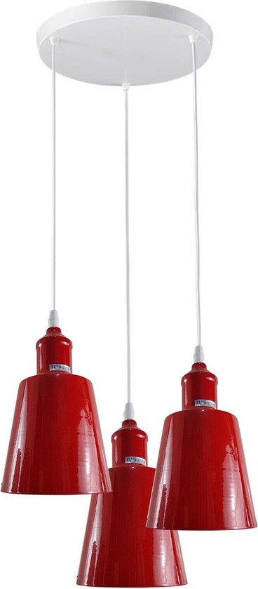 Retro vintage 3-lichts hanglamp met E27-voet, moderne ...