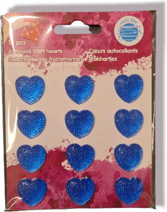 3D stickers hart blauw, stras hobby plakkers | bol