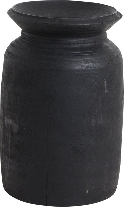 Raw Materials Neck pot uit Nepal - Zwart - 18x18x30 cm | bol