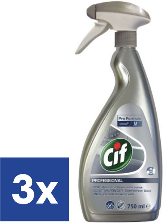 Cif Spray Inox Cleaner - 3 x 750 ml | bol.com