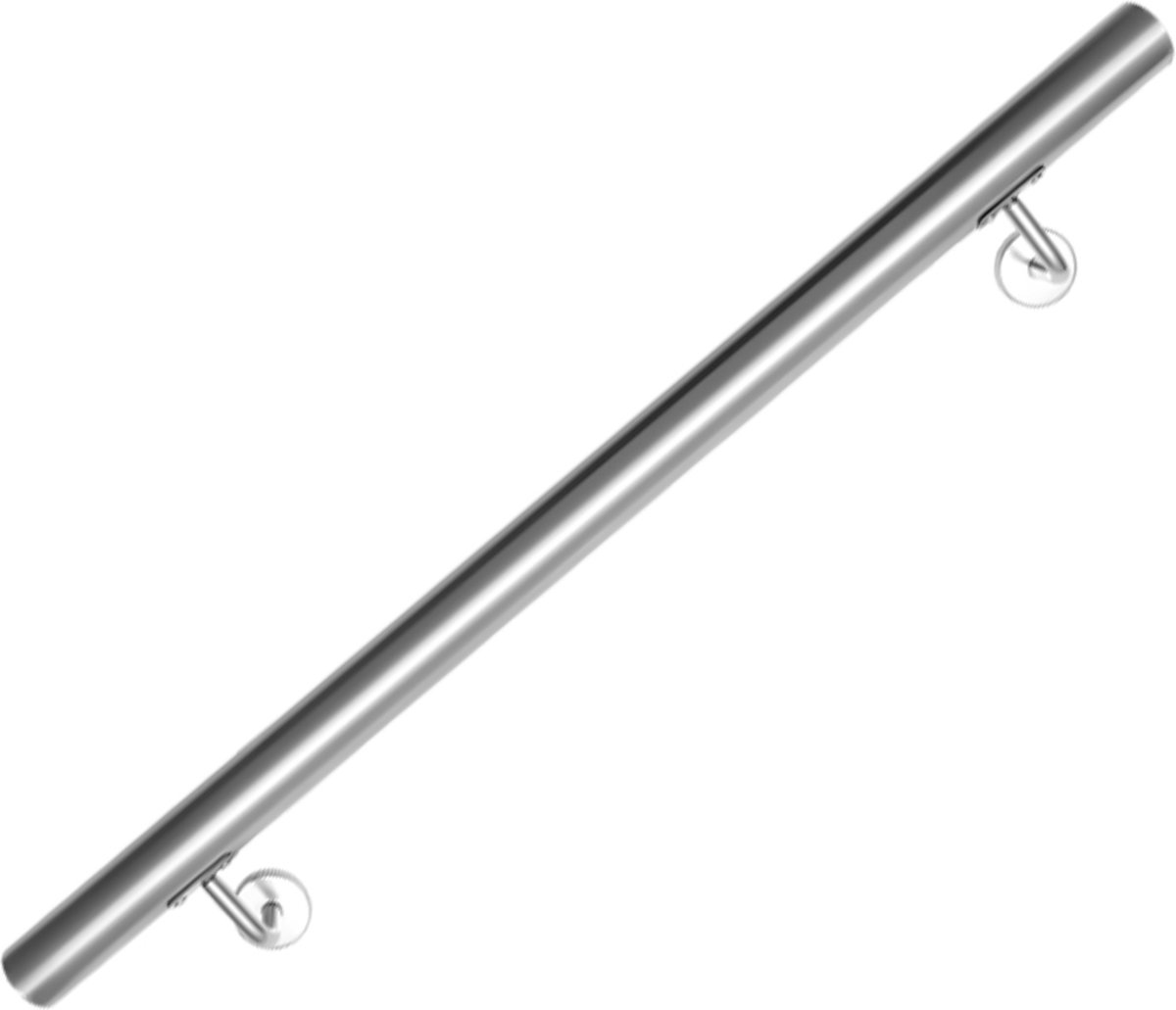 Trapleuning edelstaal Geborsteld Roestvrij Staal 80 cm Wandhouder met ...