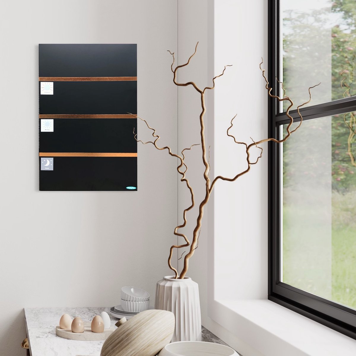 Planbord zwart/koper - dagritme magneetbord whiteboard PictoMix - 60x40 ...