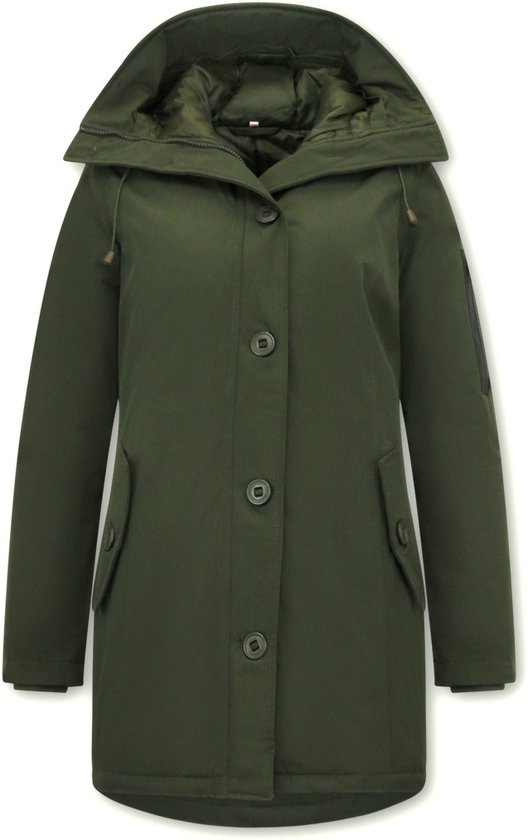 Dames Jassen Gewatteerde - Dames Winterjassen Lang - 505 - Groene Jas ...
