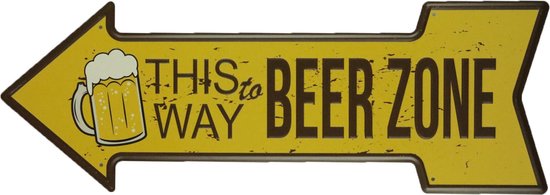 Wanddecoratie - Wandbord - Beer Zone L - Metalen wandbord - Mancave ...