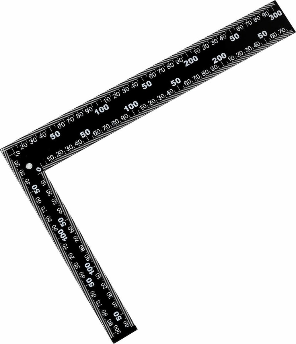 Benson Winkelhaak Super - 200 x 300 mm - Witte Cijfers - Zwart | bol.com