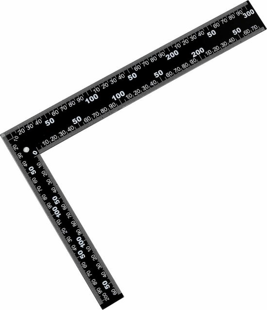 Benson Winkelhaak Super - 200 x 300 mm - Witte Cijfers - Zwart | bol.com