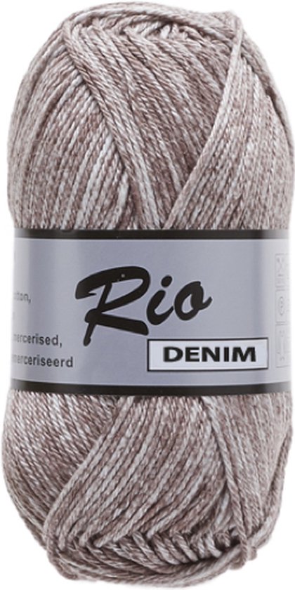 Lammy Yarns Rio jeans katoen garen - Denim bruin (654) - 1 bol van 50 ...