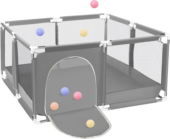 Grondbox - Vierkante Speelbox - Spel Kasteel - 128x128x66cm - Grijs | bol