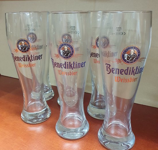 Benediktiner Weissbier Bierglas 500 ml - 6 stuks | bol