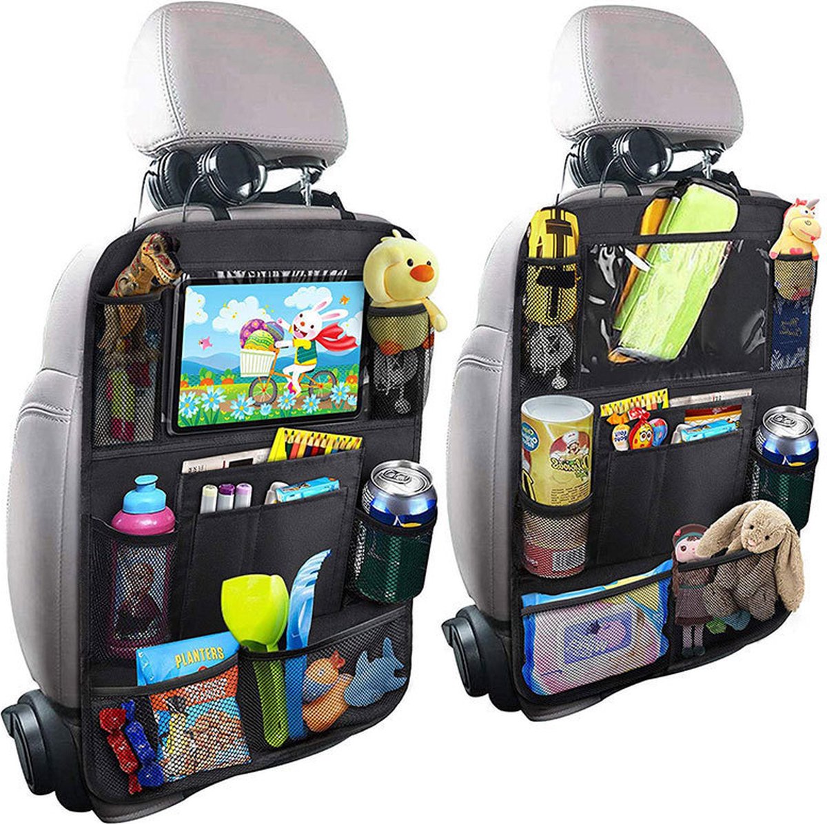 EQ - Luxe autostoel organizer - Set van 2 - Stoel organizer - Stevige ...