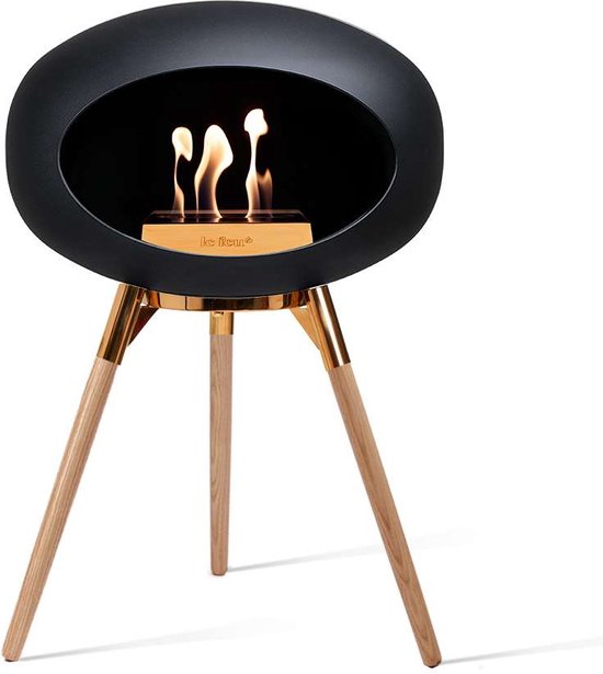 Cheminée Bio Ethanol Le Feu - Sol Noir Wood Bas Chêne Gold | bol