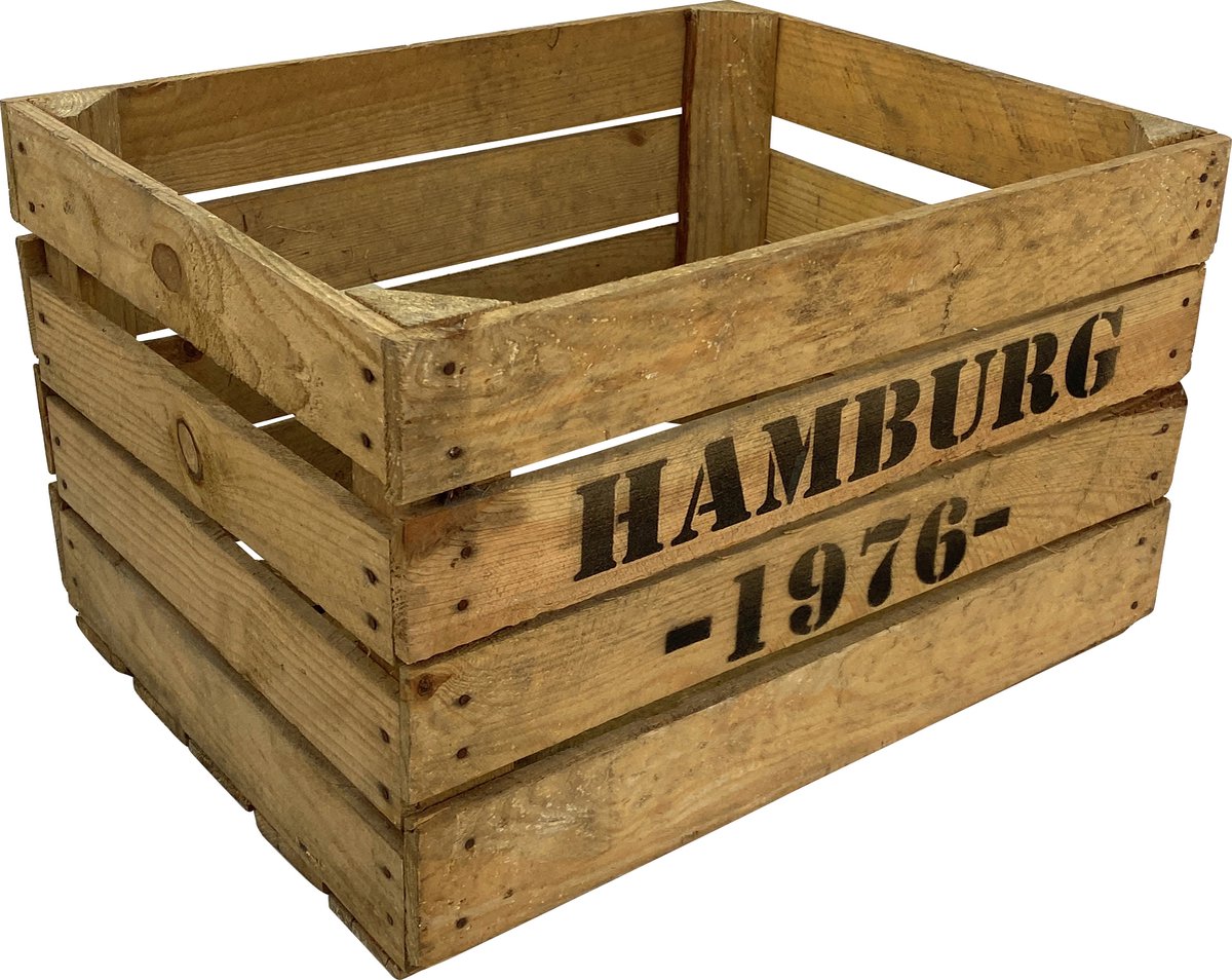 Fruitkist Hamburg 1976 Set van drie houten kratten | bol.com
