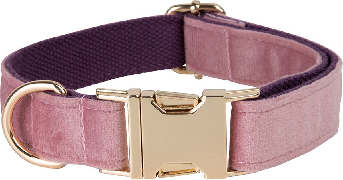 Halsband Hond Roze - Maat XL - Velvet - Luxe Hondenhalsband - Voor ...