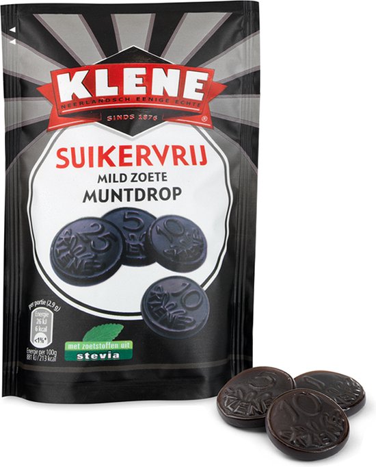 Klene Muntdrop - mild zoet - suikervrij - 100g | bol