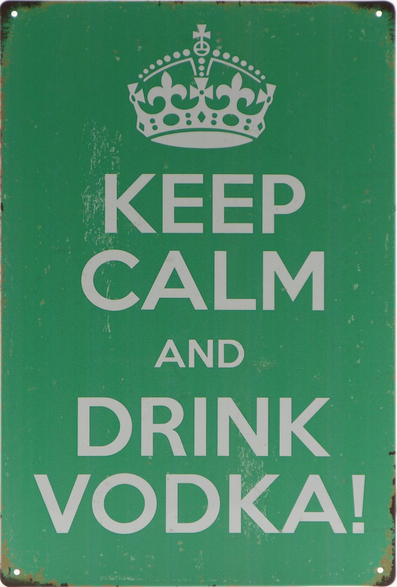 Wandbord – Keep Calm Drink Vodka - Alcohol - Retro - Wanddecoratie ...