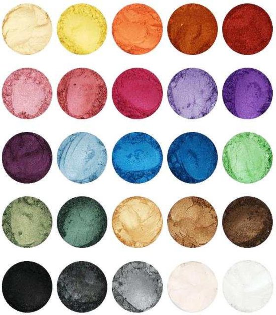 BIEK20® Mica poeder - 25 kleuren - Pigment poeder - Mica powder ...