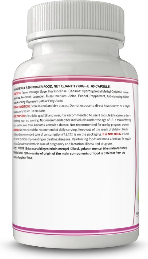 Thyme - Tijm Extract Capsule - 60 Capsules - Voor Bronchitis, Hoest ...