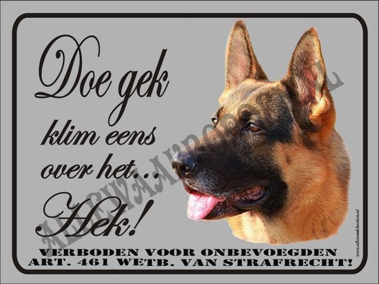 Hollandse Herder 252....formaat:15x20cm...(ondergrond:geborsteld zilver ...
