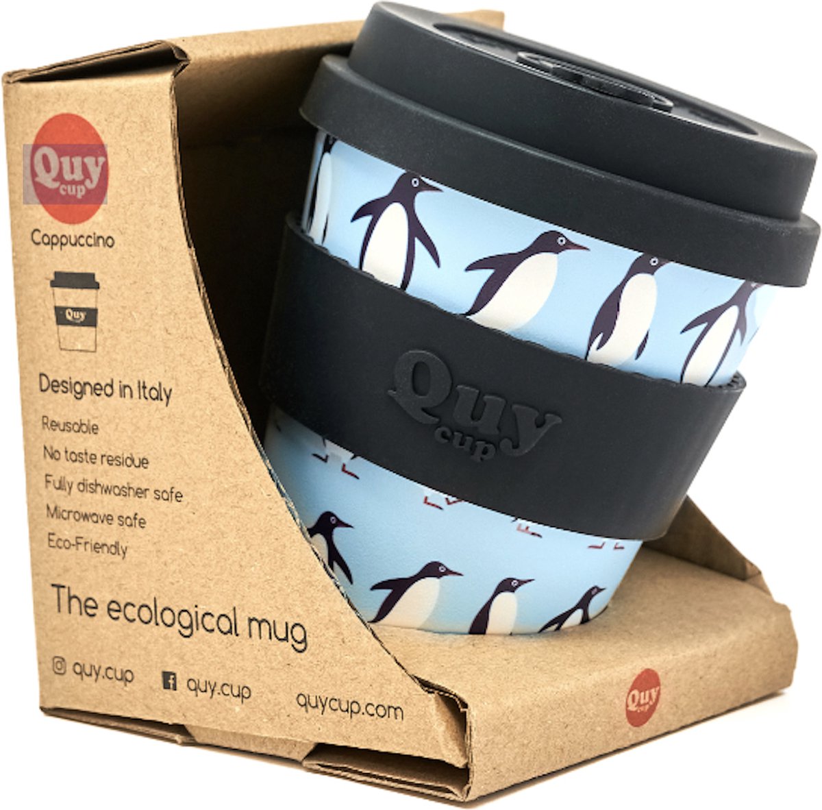 Quy Cup 230ml Ecologische Reis Beker - Pinguïn - BPA Vrij - Gemaakt van ...