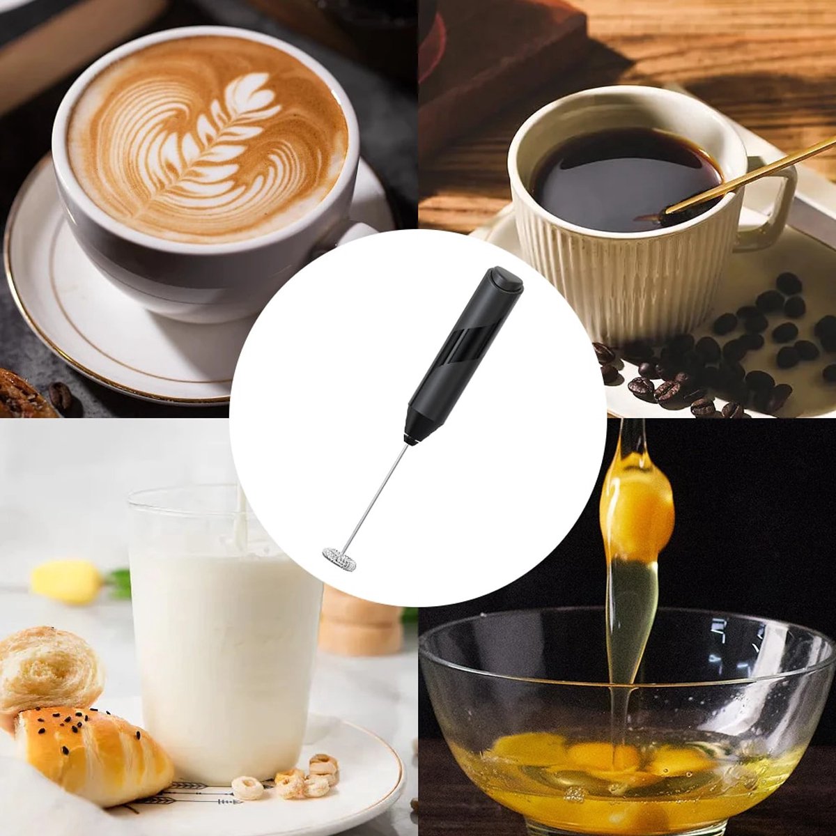 Melkklopper - Eierklopper - Handmixer - Milkshake maker - Zwart | bol