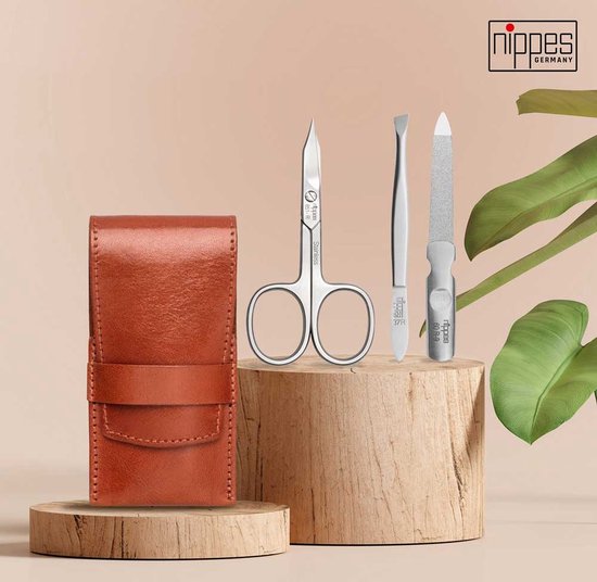 Nippes Solingen Manicure set 3-delig - RVS – WHISKEY - Bruin Leren Etui ...