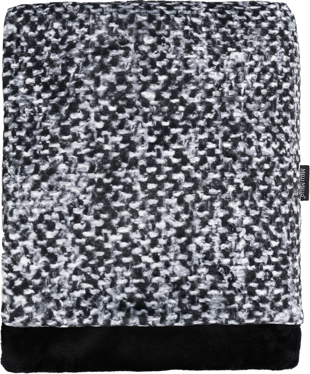 Melli Mello Luxe Plaid 130x170cm - Zwart-Wit - Flanel Fleece Plaid voor Bank, Bed en... | bol.com