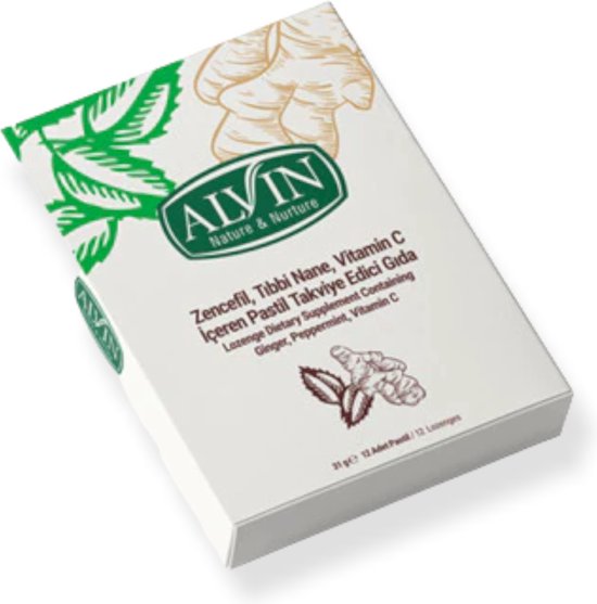 Alvin Pastilles Gember, Medicinale Munt, Vitamine C met citroensmaak 12 ...