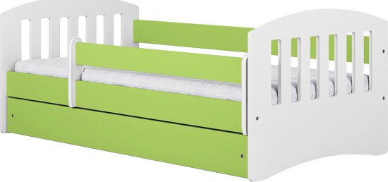 Kocot Kids - Bed classic 1 groen met lade met matras 180/80 - Kinderbed ...