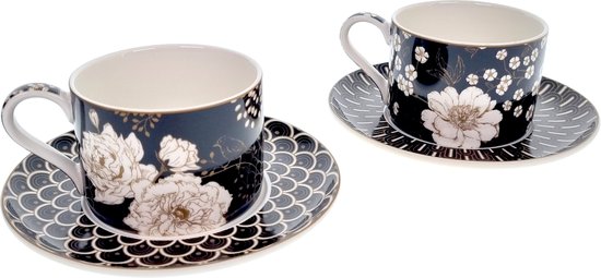 Tasse et soucoupe Easy Life Design - Art Deco et fleurs - Porcelaine ...