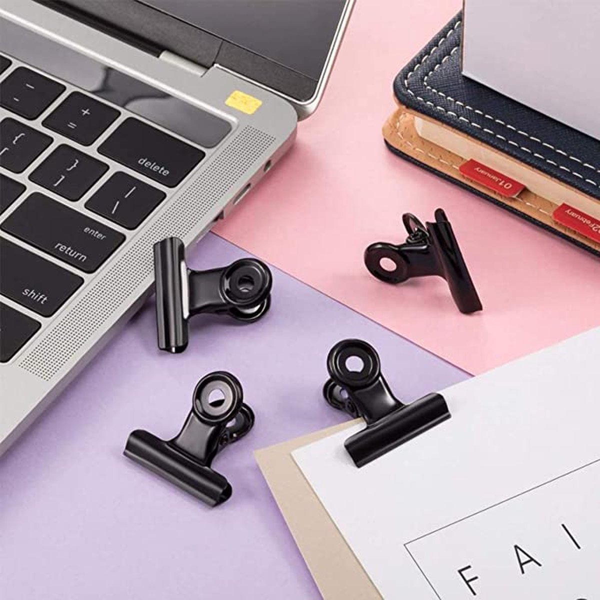 ***Zwarte Knijpers - Bulldog Clip - Kantoor Knijpers Metaal - 40 Stuks ...