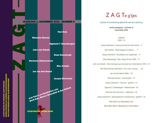 Zagt kunstzinnig- en literair tijdschrift nulnummer | bol