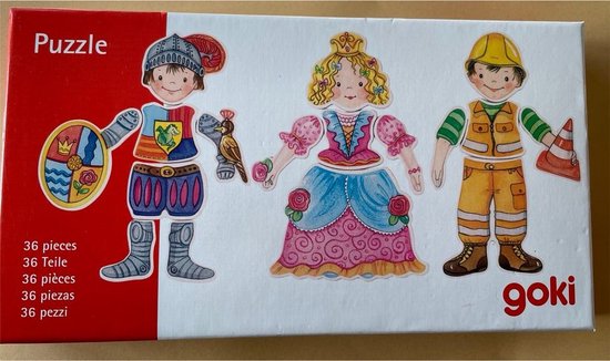 Houten aankleedpop puzzel kinderen 36 delig - Goki | bol