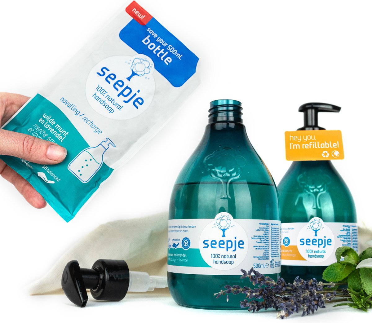 Seepje handzeep Navulling ‘Wilde munt en Lavendel | bol.com